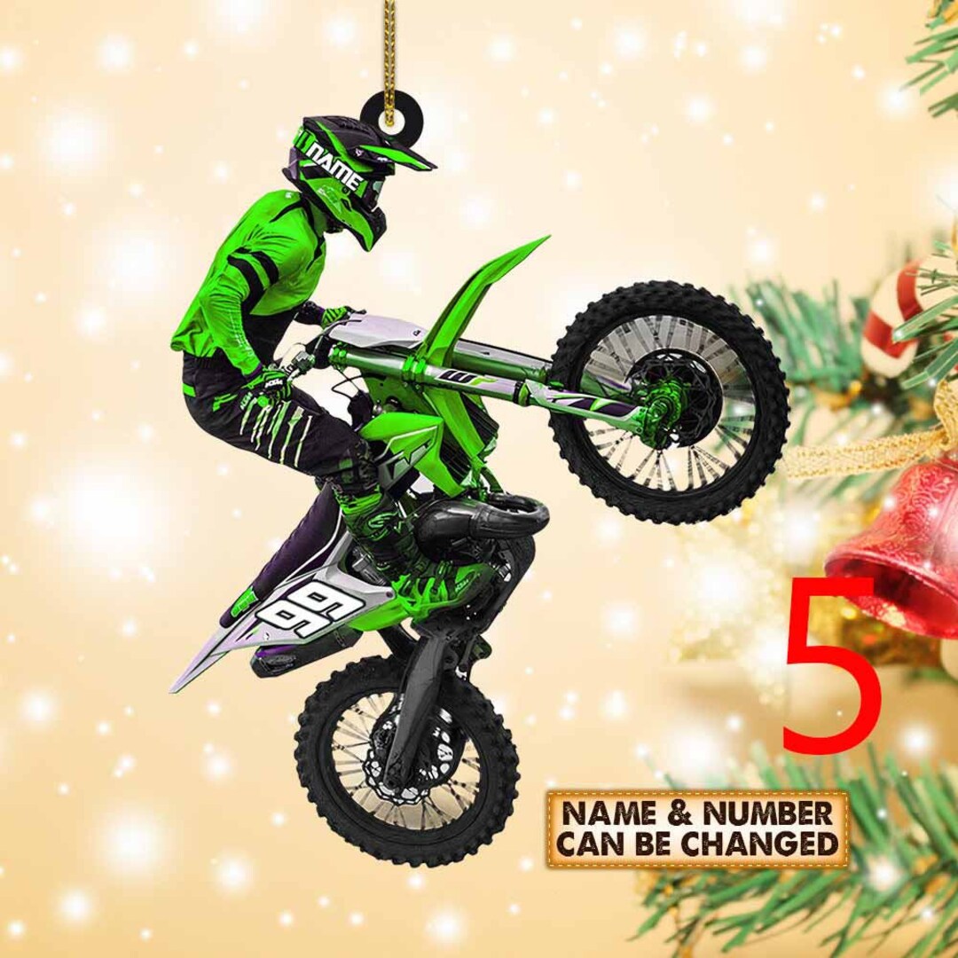Motocross Vehicle Shaped Ornament, Personalized Ornament Custom Name ...