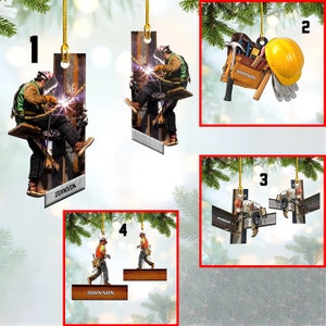 Personalized Ironworker Custom Shaped Flat Acrylic Ornament, Christmas ...