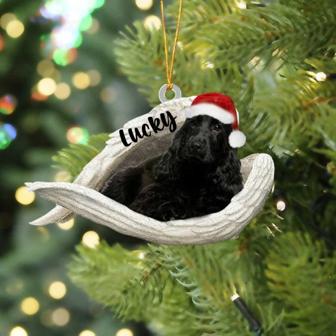 Cocker Spaniel Sleeping Angel Christmas Flat Acrylic Dog Ornament ...