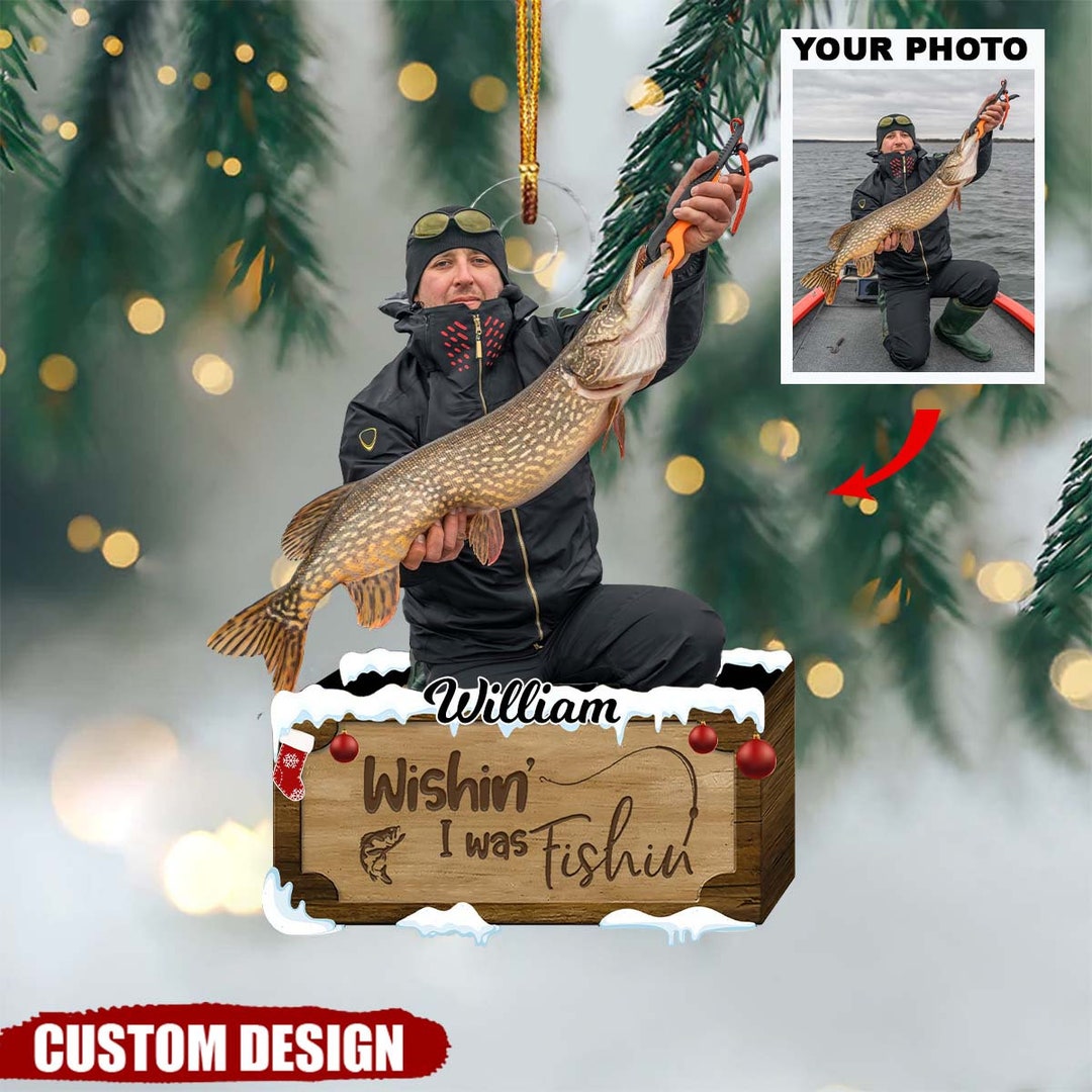 Fishing Ornament, Personalized Fishing Gifts, Fishing Custom Photo ...