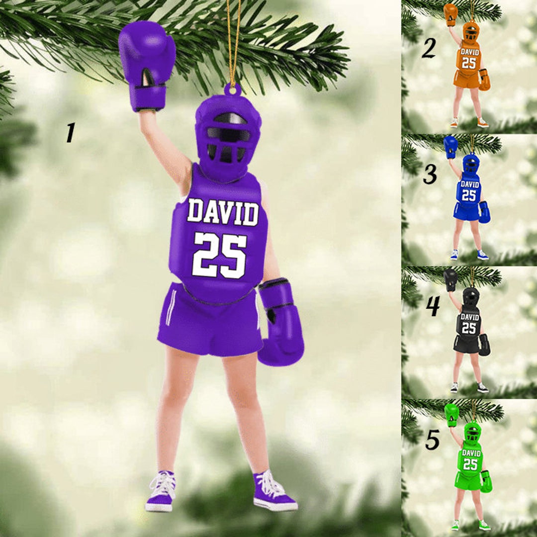 Personalized Girl Version Boxer Christmas Ornament, Great Gift Idea for ...