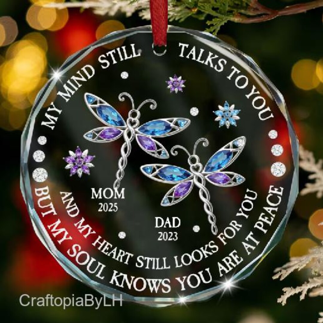 Personalized Memorial Glass Ornament, Custom Remembrance Keepsake ...