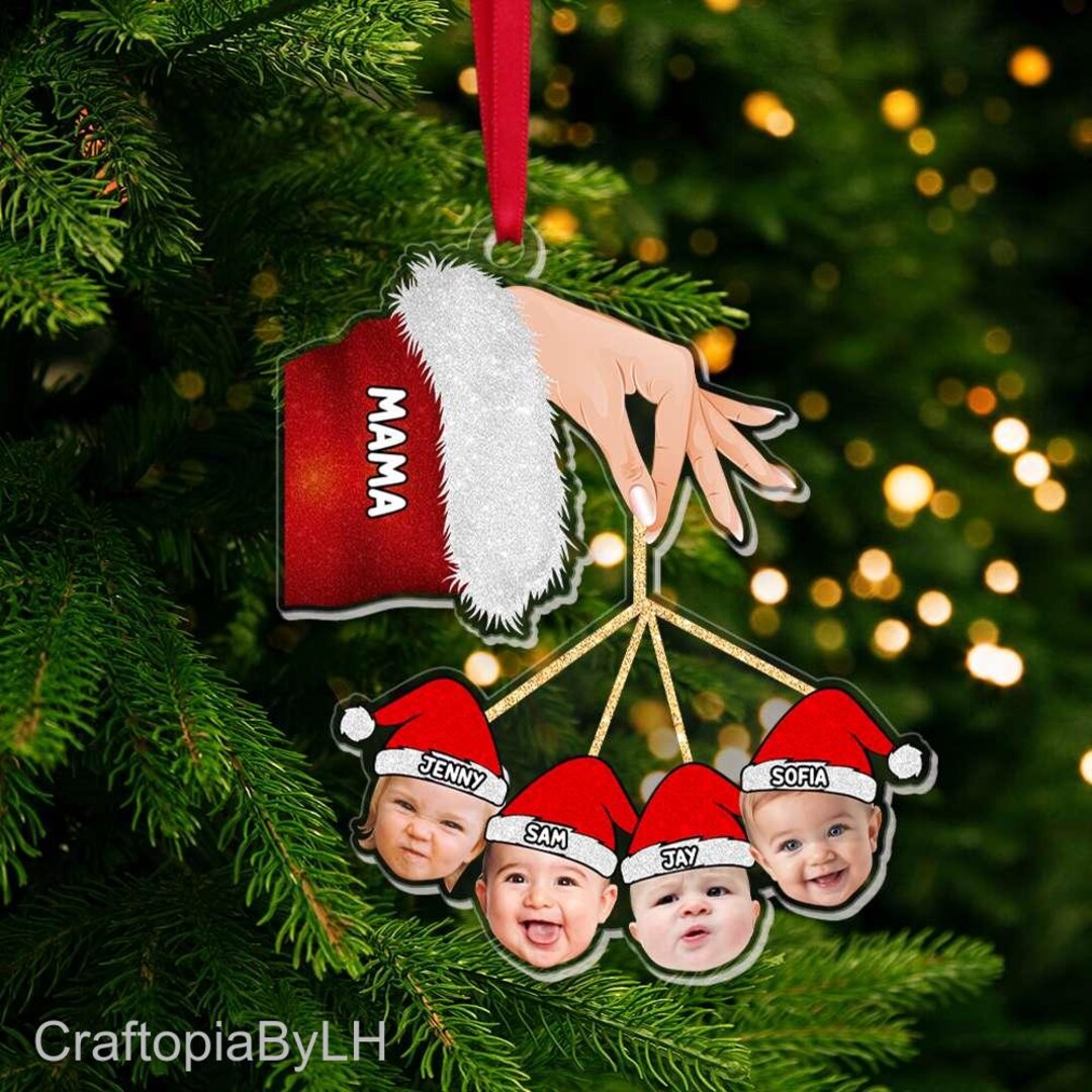 Custom Kids Face Ornament, Personalized Acrylic Christmas Ornament With ...