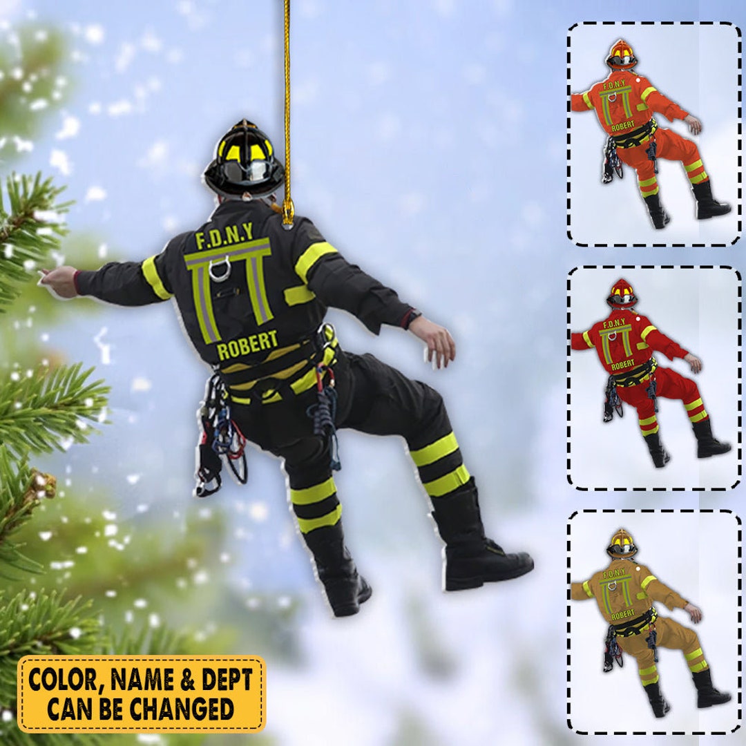 Personalized Firefighter Christmas, Fireman Christmas Ornament ...