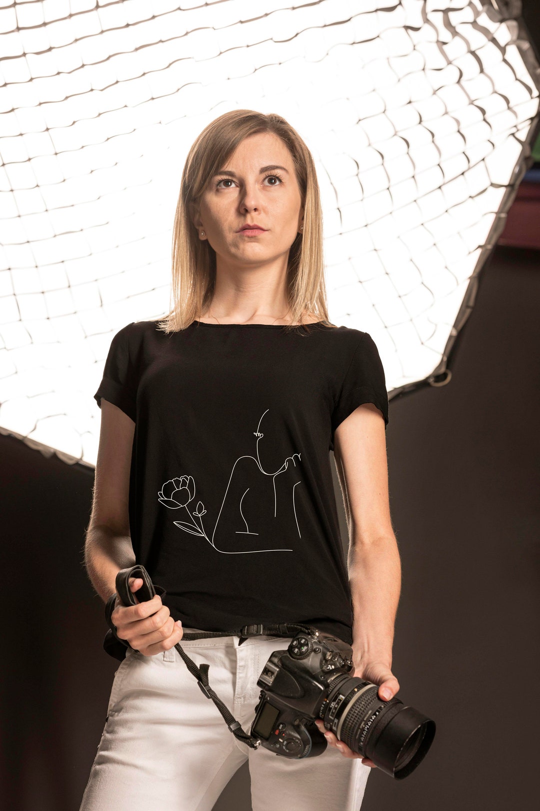 Woman Body Line Art Shirt Woman Silhouette Shirt Abstract Etsy
