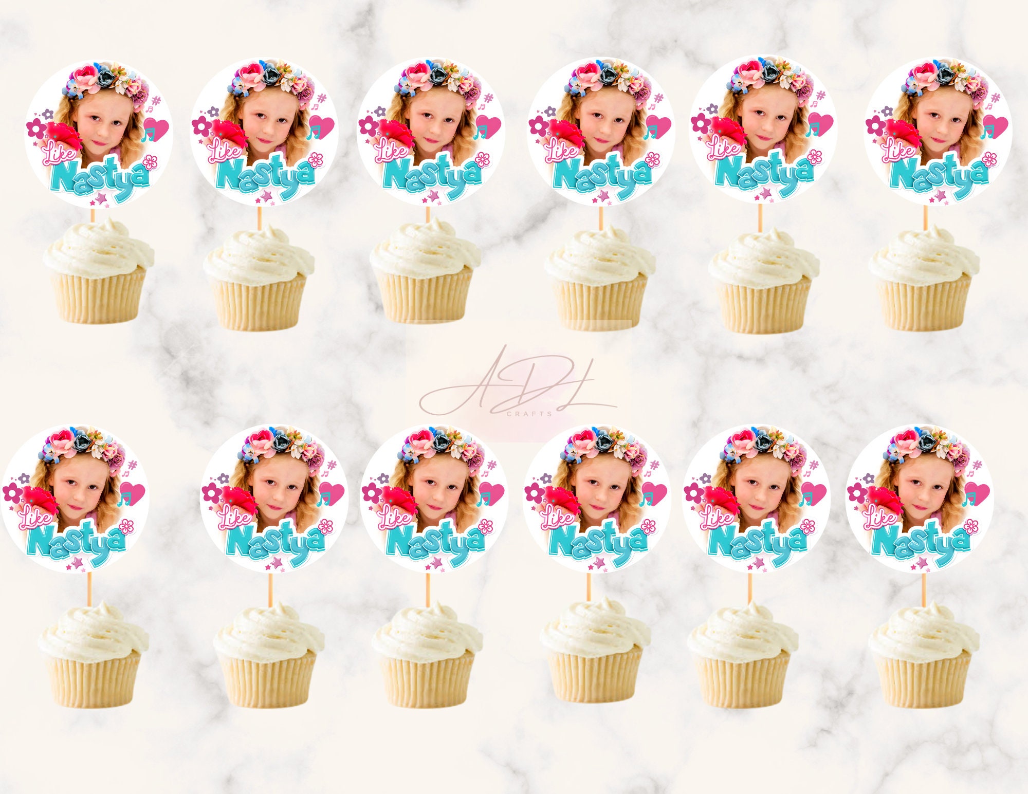 Like Nastya Cupcake Toppers Nastya Kids Birthday Decorations Like ...