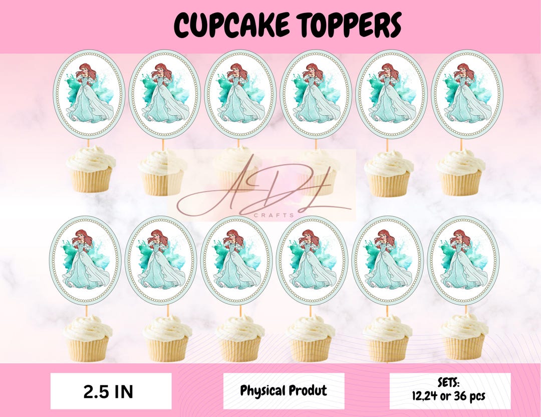 Princess Characters Cupcake Toppers | Girl Princess Round Birthday ...
