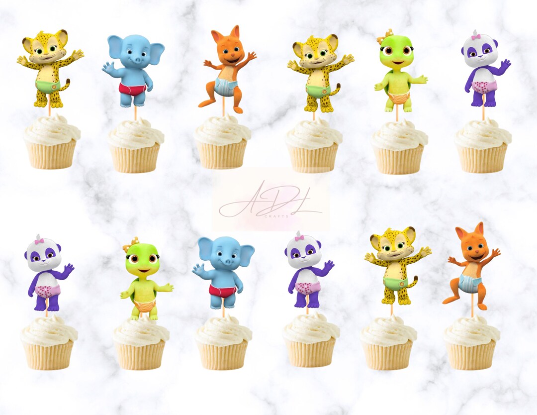 Word Party Birthday Cupcake Toppers Word Party Birthday Decorations ...