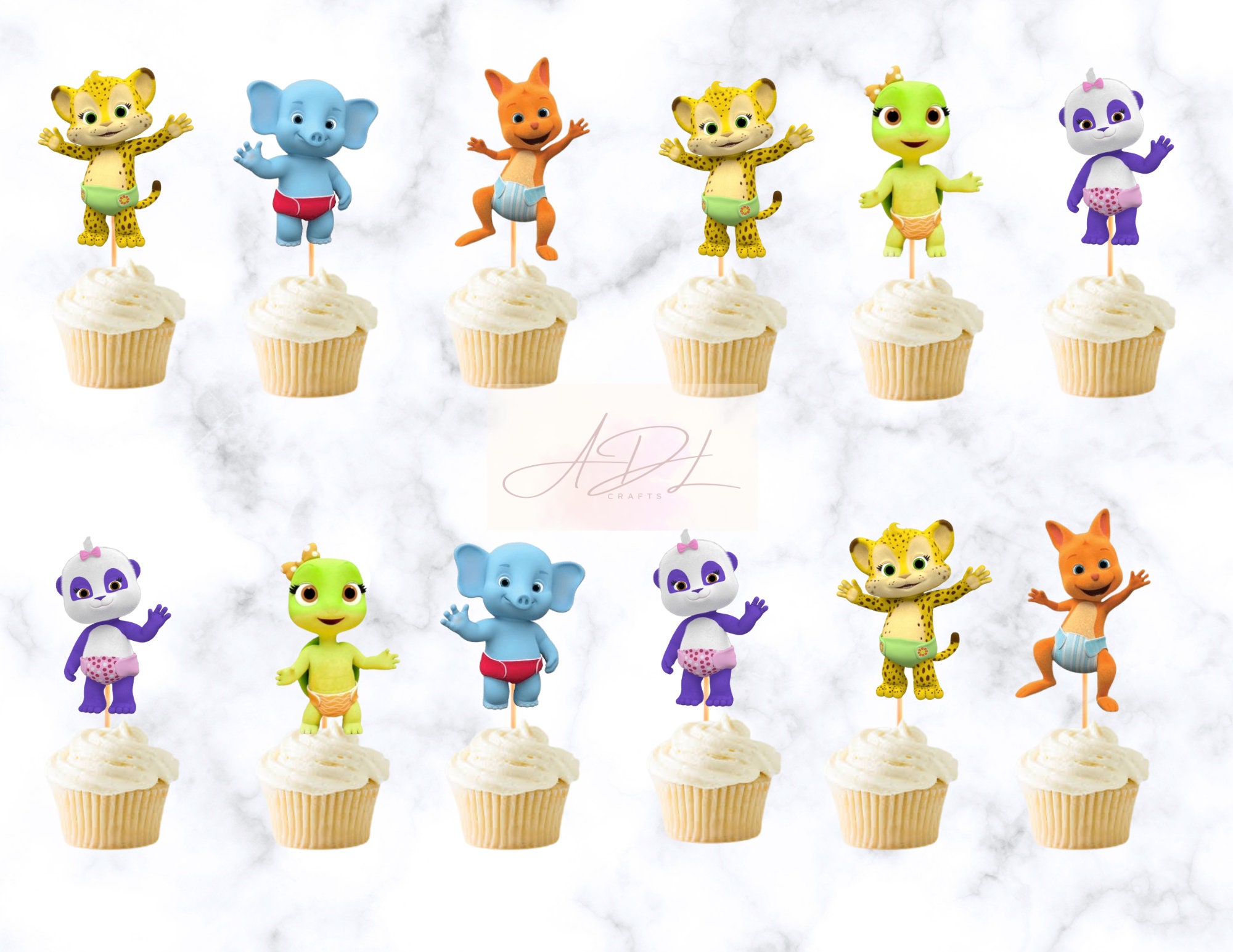 Word Party Birthday Cupcake Toppers Word Party Birthday Decorations ...