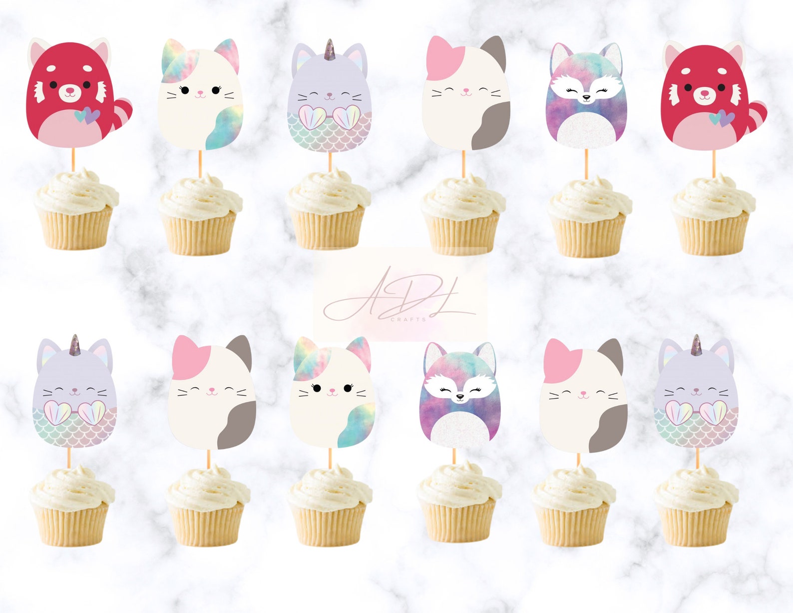 Squishmallow Cupcake Topper, Squishmallow Birthday, Squishmallow Party ...