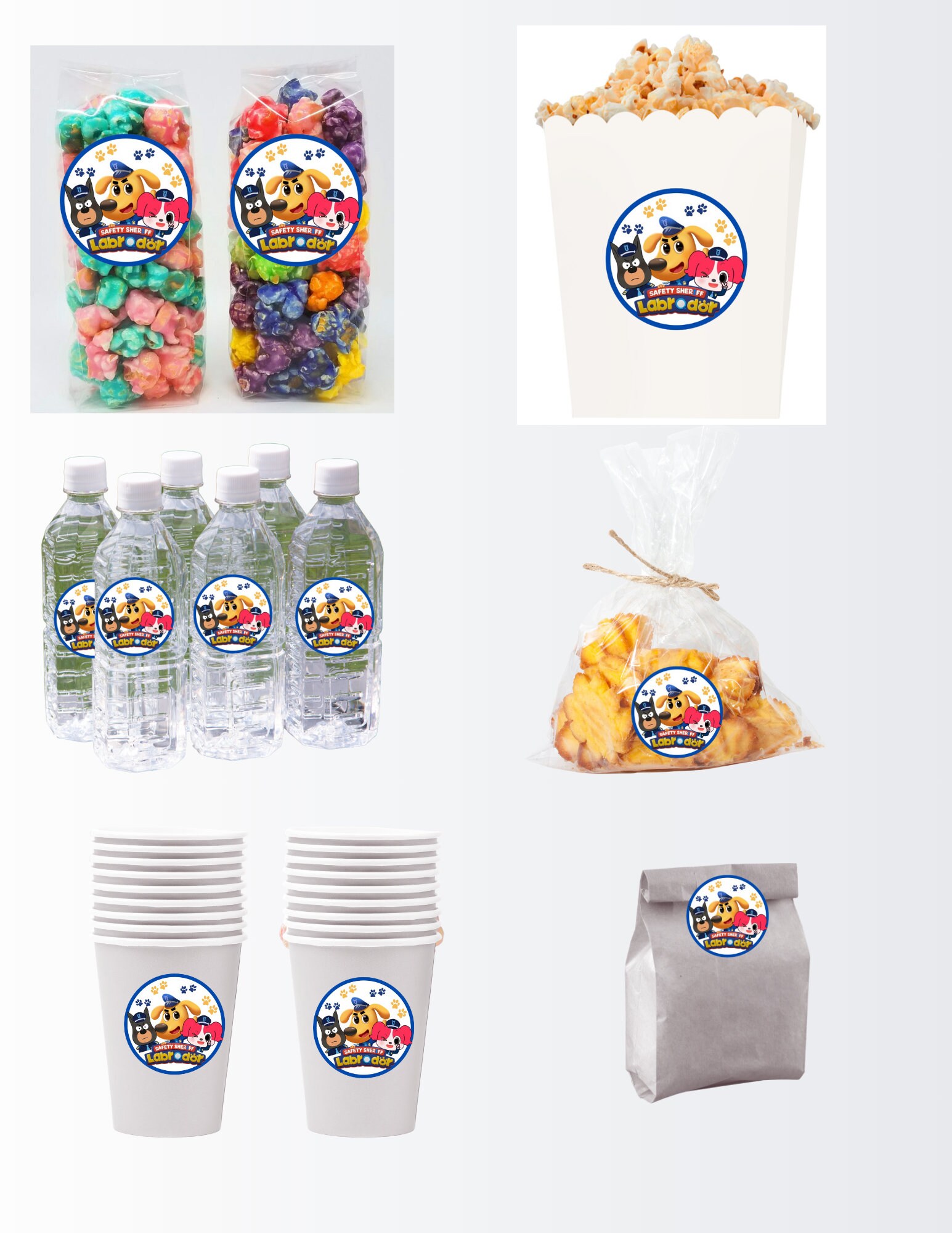 Sheriff Labrador Stickers, Safety Sheriff Labrador Birthday Labels for ...