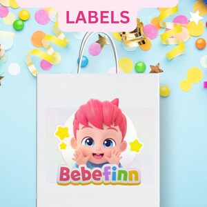 Bebefinn Stickers, Bebefin Birthday Labels for Candy Favors and Snaks ...