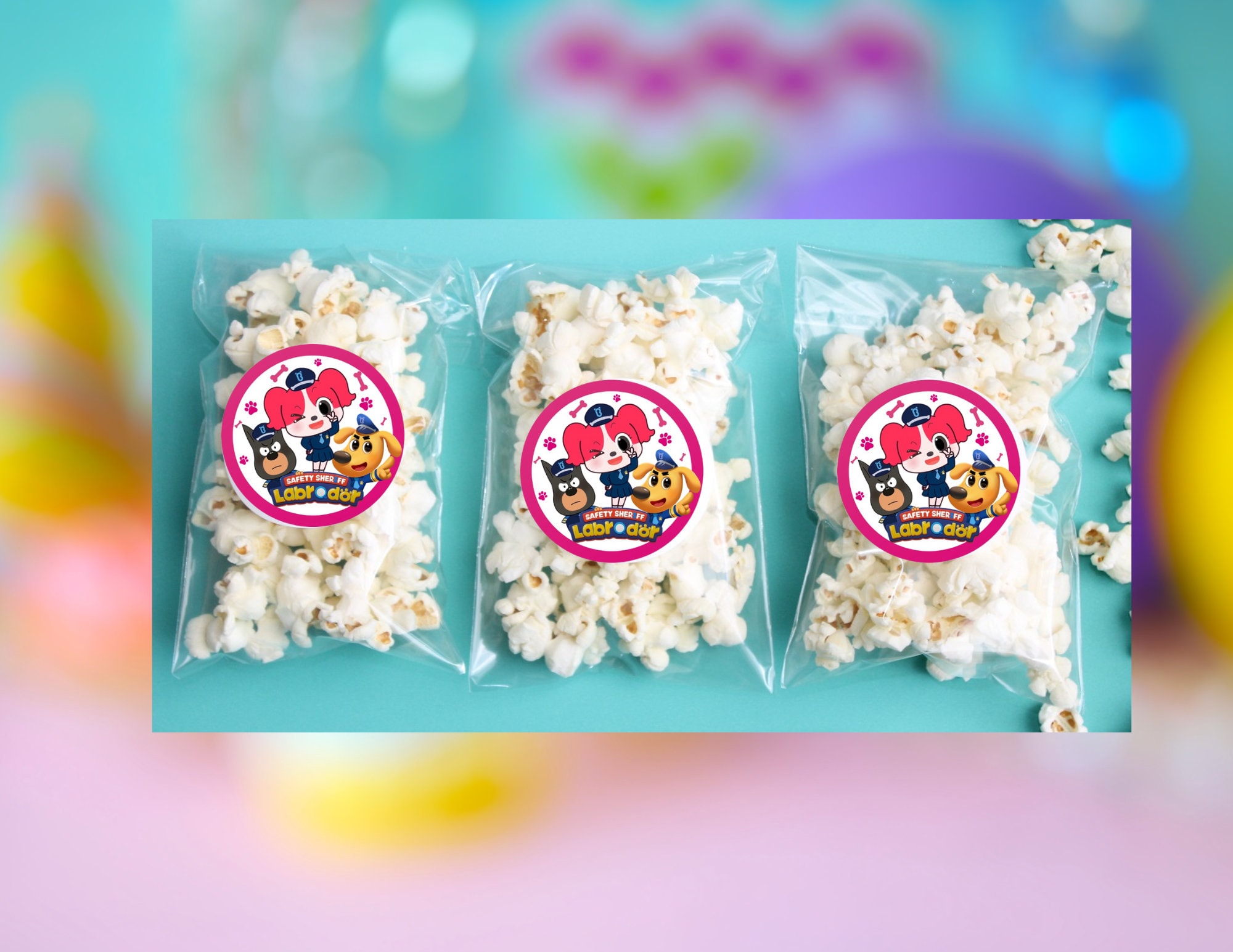 Sheriff Labrador Pink Stickers, Girl Safety Sheriff Labrador Birthday ...