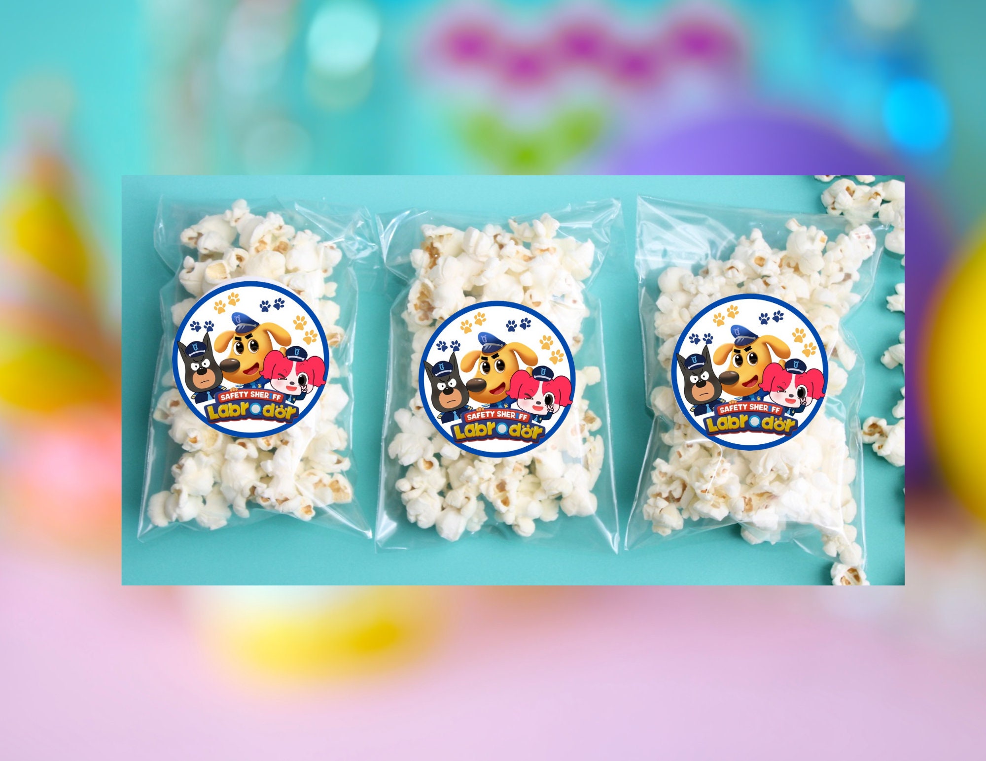 Sheriff Labrador Stickers, Safety Sheriff Labrador Birthday Labels for ...