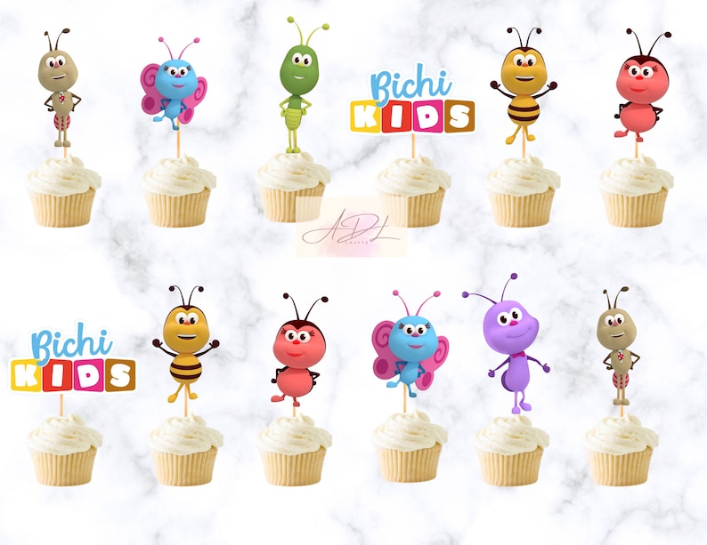 Bichikids Cupcake Toppers Bichi Kids Birthday Decorations Bichikids ...