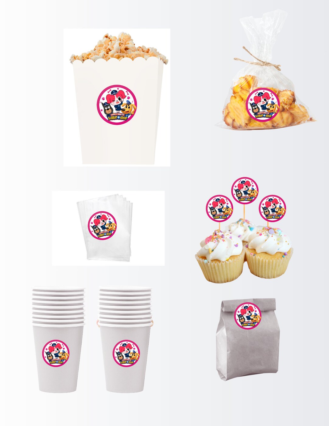 Sheriff Labrador Pink Stickers, Girl Safety Sheriff Labrador Birthday ...