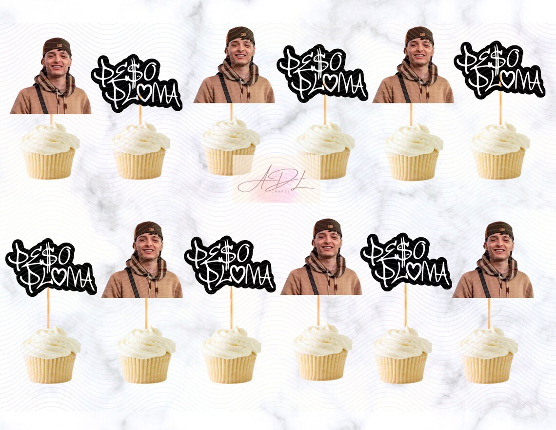 Peso Pluma Cupcake Toppers, Peso Pluma Party Decorations, Peso Pluma ...