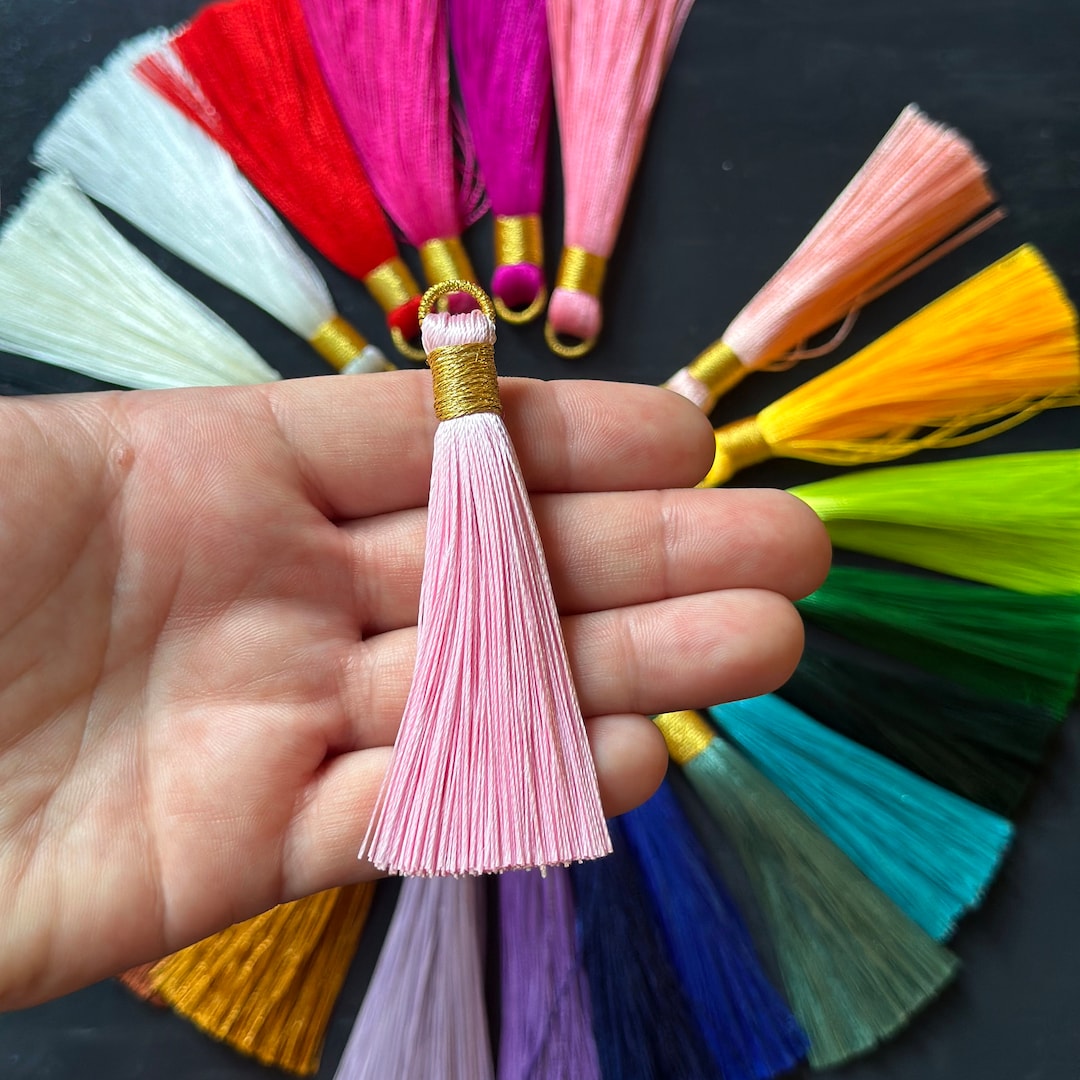 3 Light Pink Gold Bind Tassel High Quality Vibrant Embellishment ...