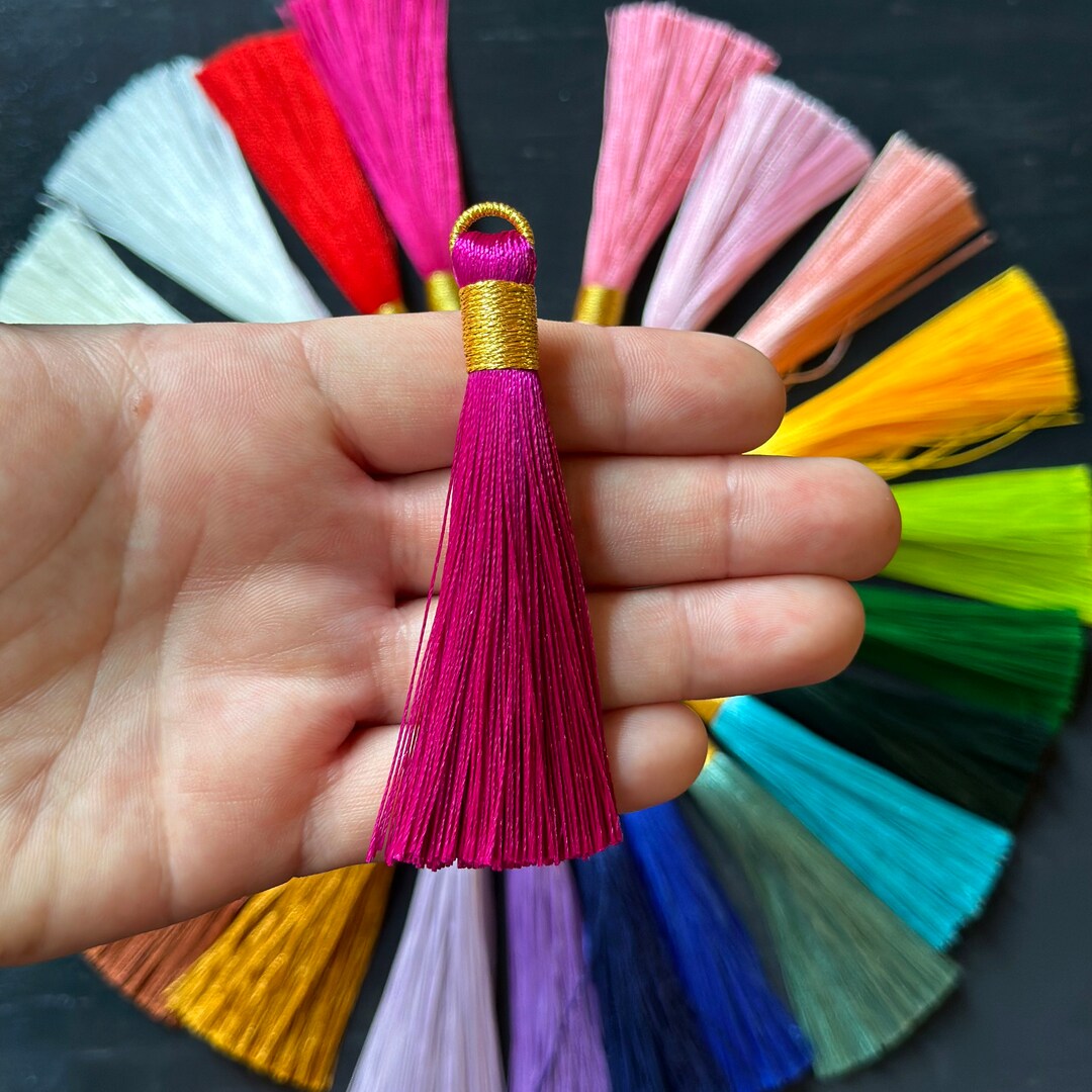 3 Orchid Pink Purple Gold Bind Tassel High Quality Vibrant Embellishment Jewelry Diy Pretty ...