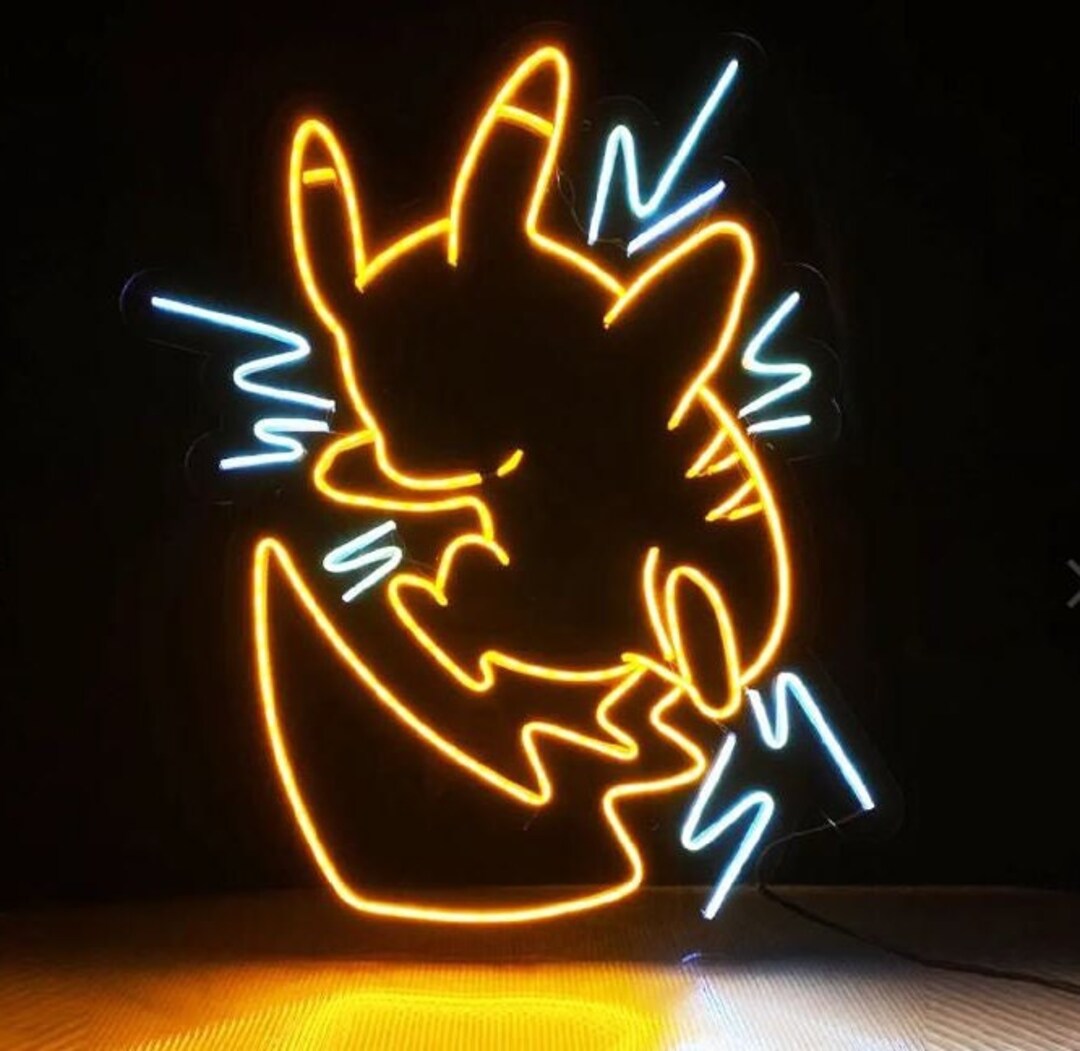 Pikachu Neon Sign Pokemon Neon Sign Anime Neon Sign Game Room Wall ...