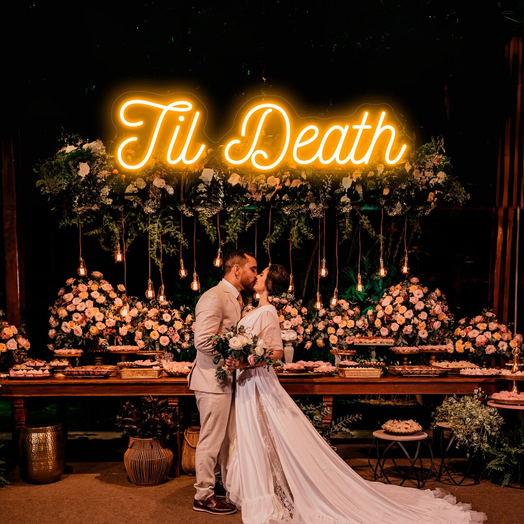 Til Death Neon Sign Aesthetic Neon Sign Wedding Neon Sign Personalized ...