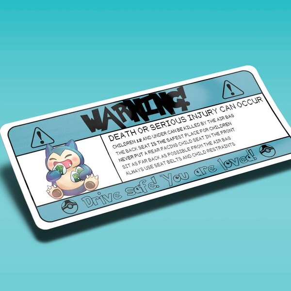 Warning Airbag Sticker - Etsy