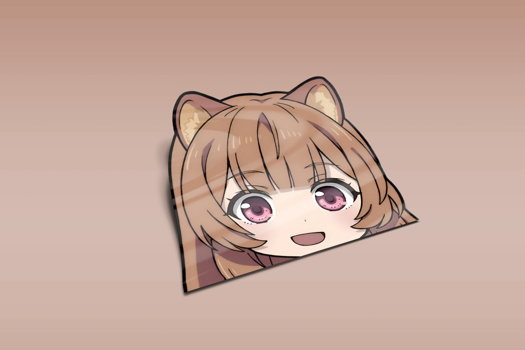 Holographic Cute Shield Character Peeker Sticker, UV Resistant, Water ...