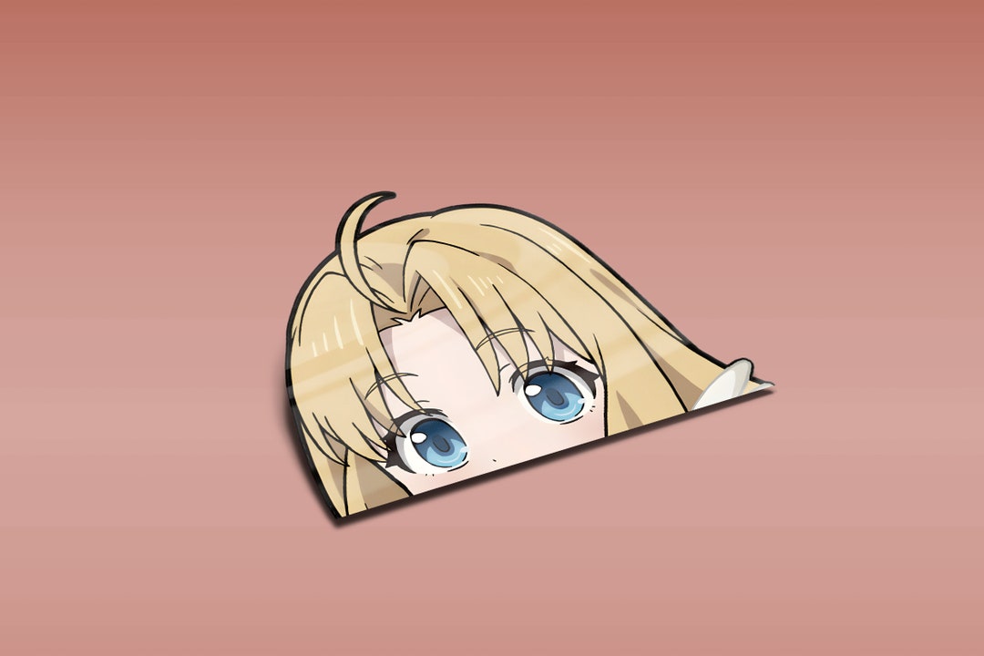 Holographic Cute Shield Character Peeker Sticker, UV Resistant, Water ...