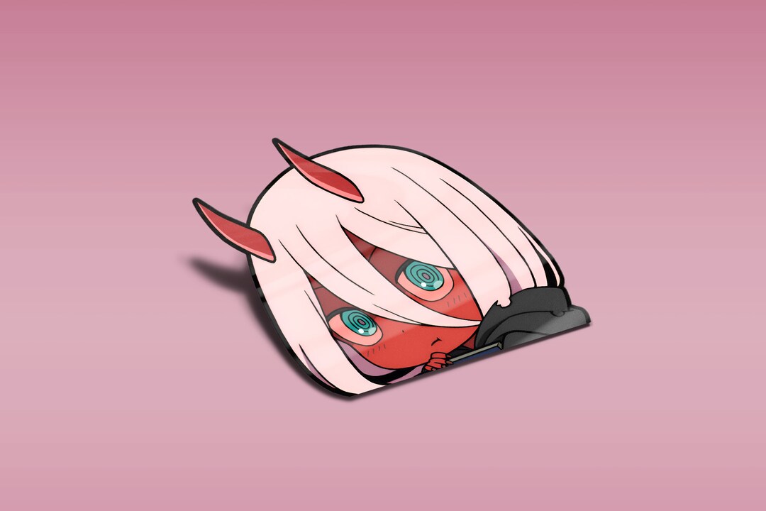 Holographic Zero Two Peeker Sticker, UV Resistant, Water Proof - Etsy