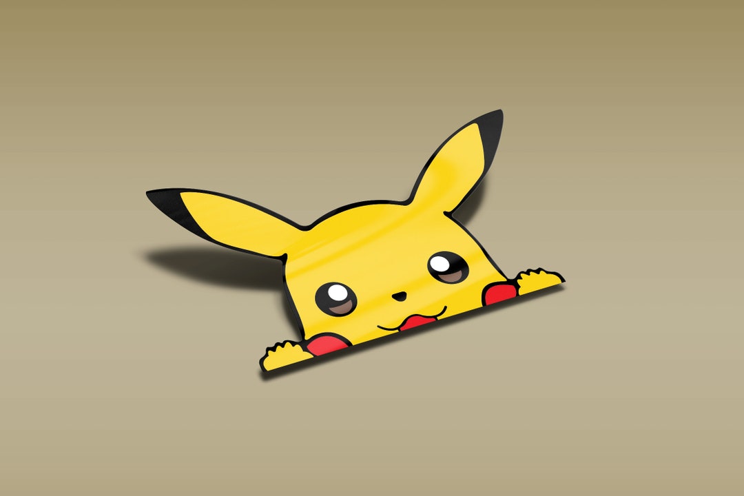 Holographic Cute Pika Character Peeker Sticker, UV Resistant, Water ...