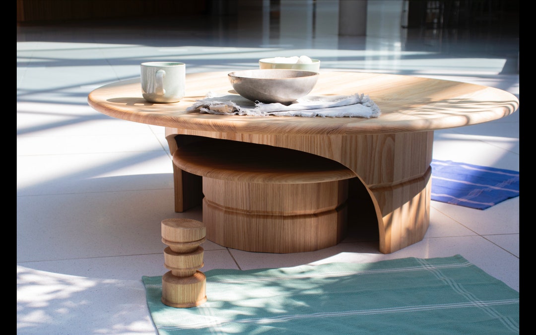 Modular Solid Wood Coffee Table Set (ASH) - Etsy