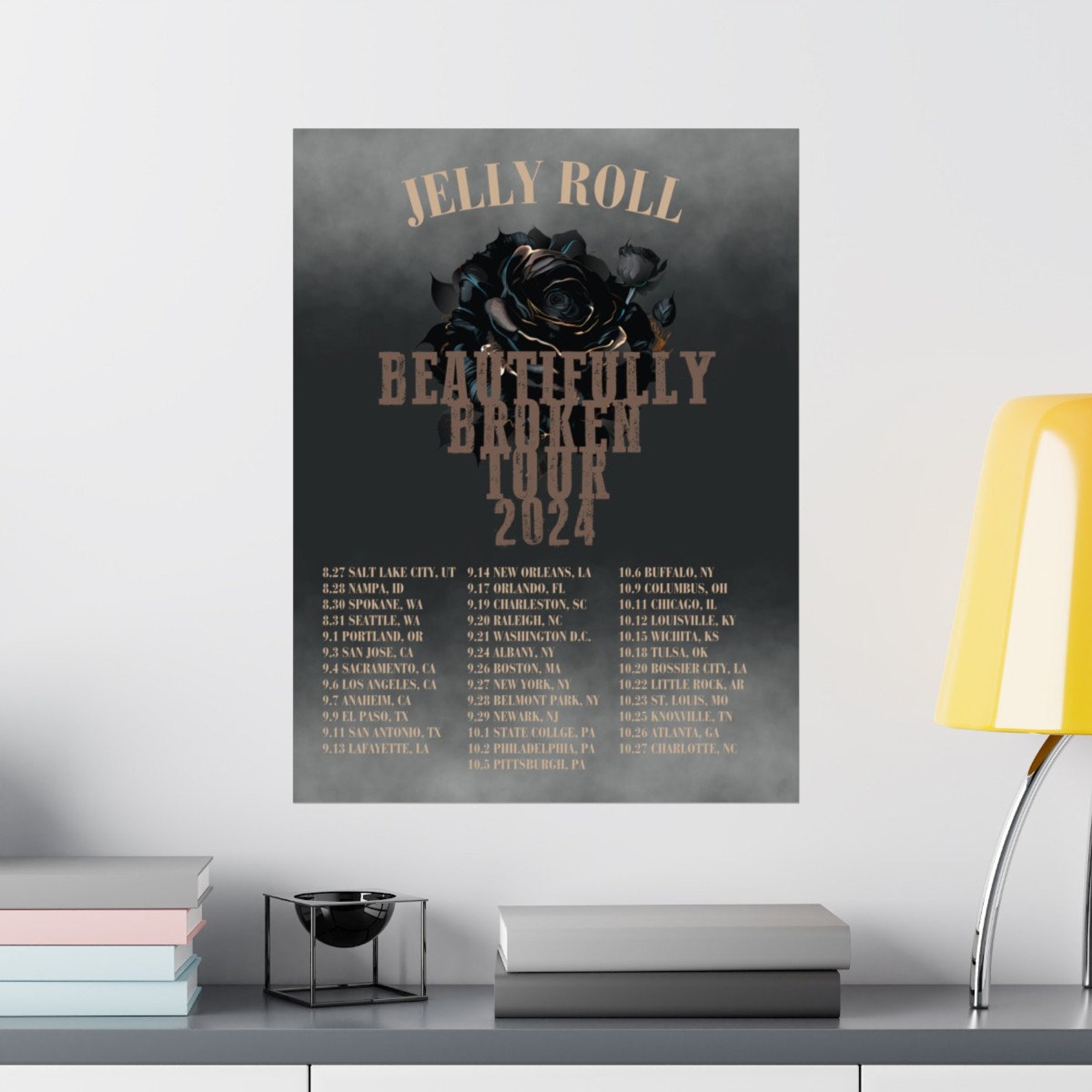 Jelly Roll Tour Poster, Jelly Roll Beautifully Broken Poster, Jelly ...