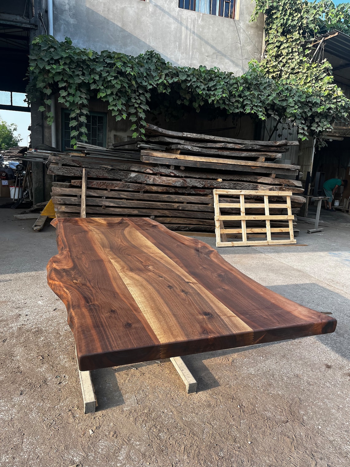 Solid Walnut Wood Table, Custom Handmade Walnut Table, Live Edge Table ...