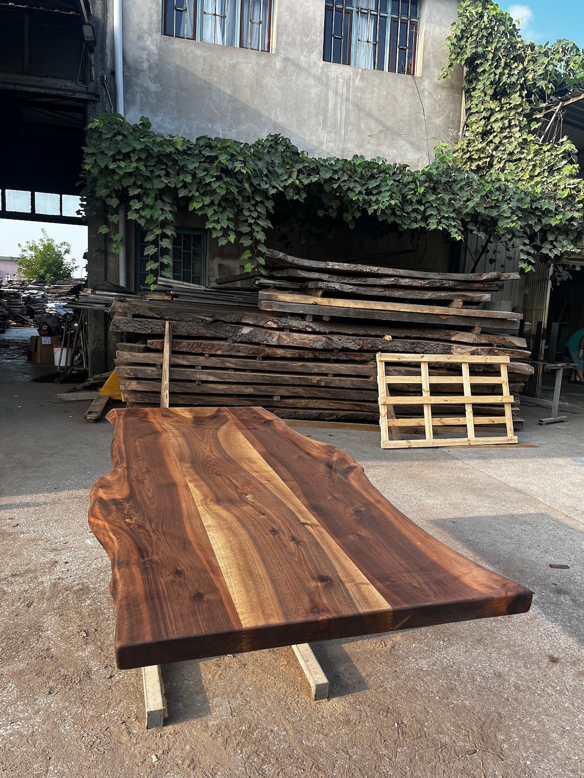 Solid Walnut Wood Table, Custom Handmade Walnut Table, Live Edge Table ...