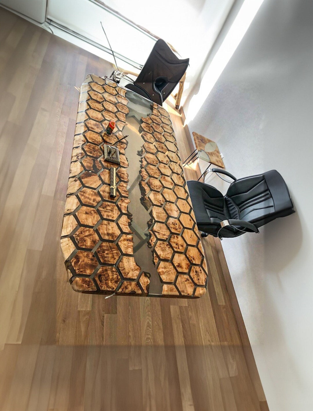 Epoxy Resin Table, Custom Office Desk, Honeycomb Hexagon Dining Room ...