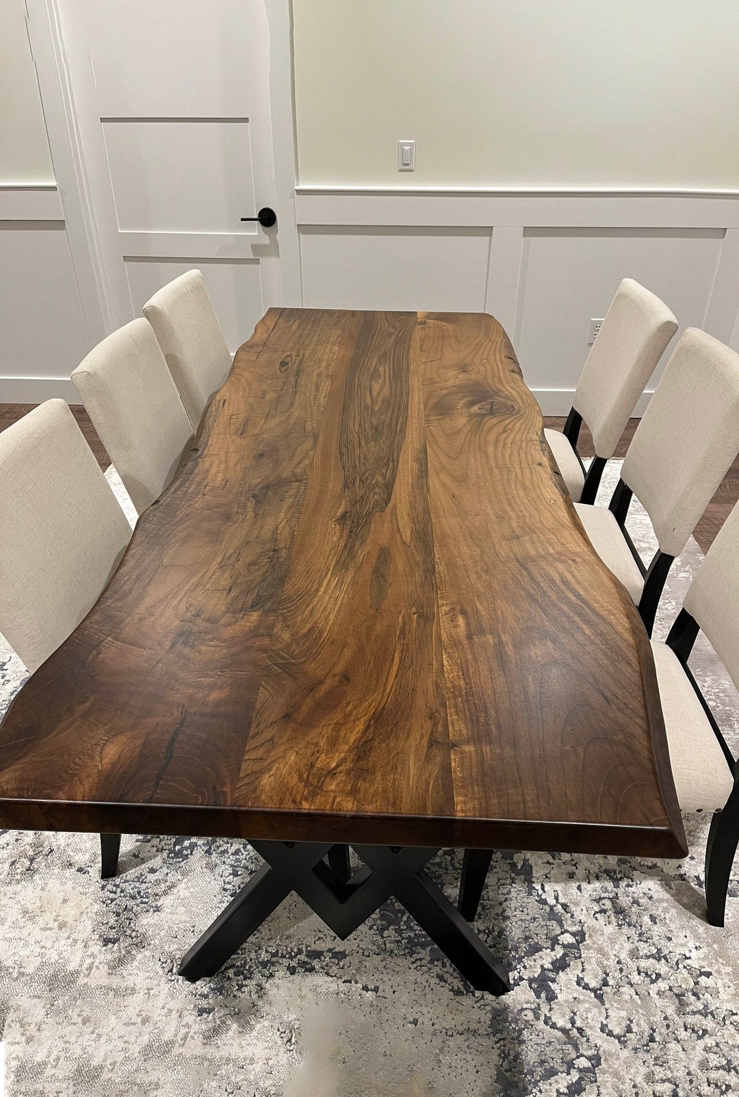 Walnut Wood Table, Rustic Dining Table, Custom Solid Wood Table High ...