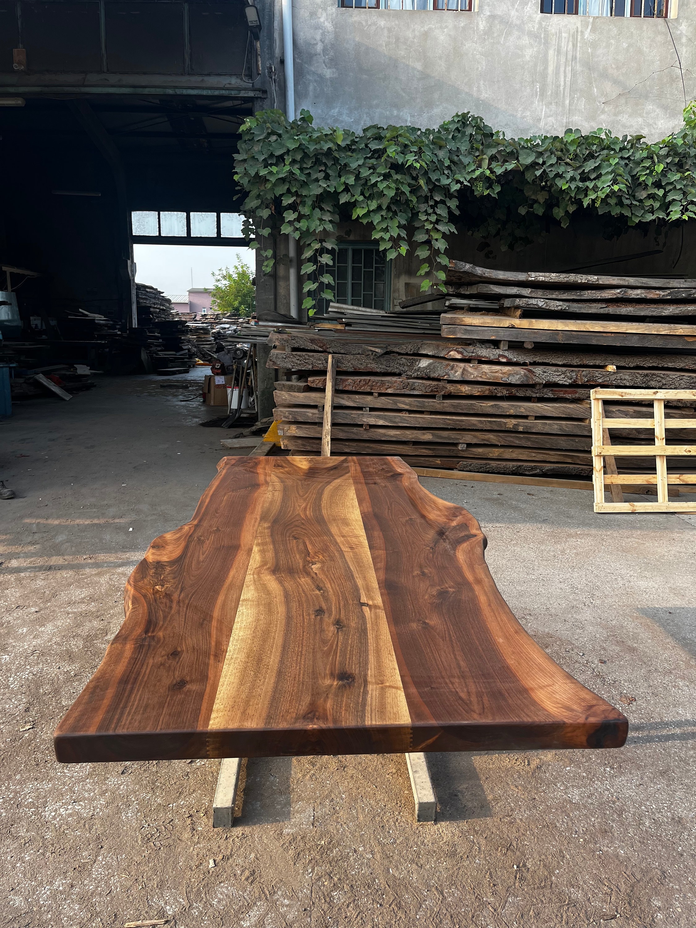 Solid Walnut Wood Table, Custom Handmade Walnut Table, Live Edge Table ...