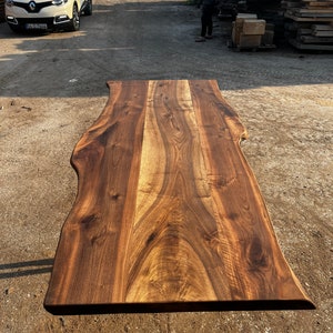 Solid Walnut Wood Table, Custom Handmade Walnut Table, Live Edge Table ...
