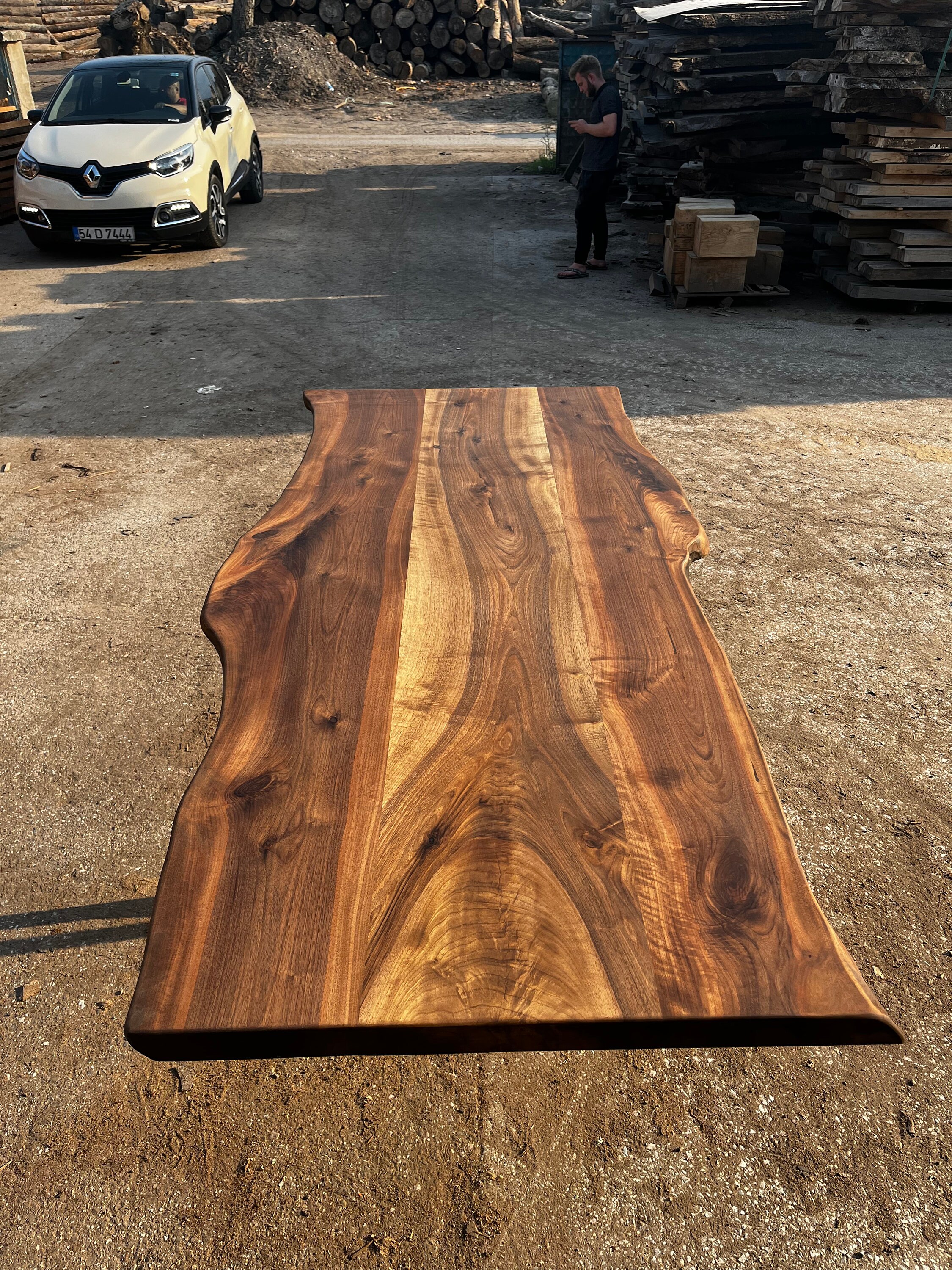 Solid Walnut Wood Table, Custom Handmade Walnut Table, Live Edge Table ...