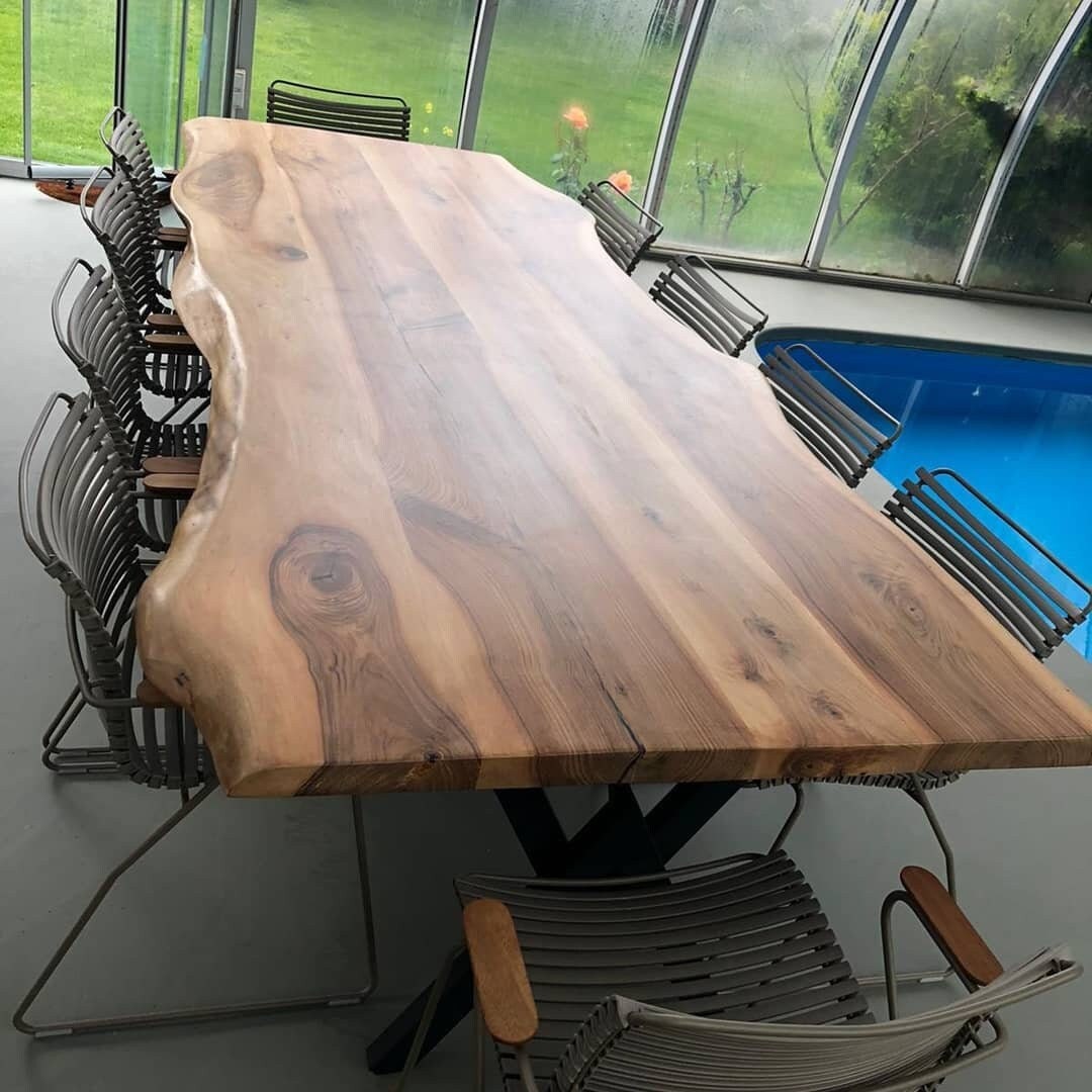 Wood Dining Table, Live Edge Kitchen Desk, Handmade Dining Room ...