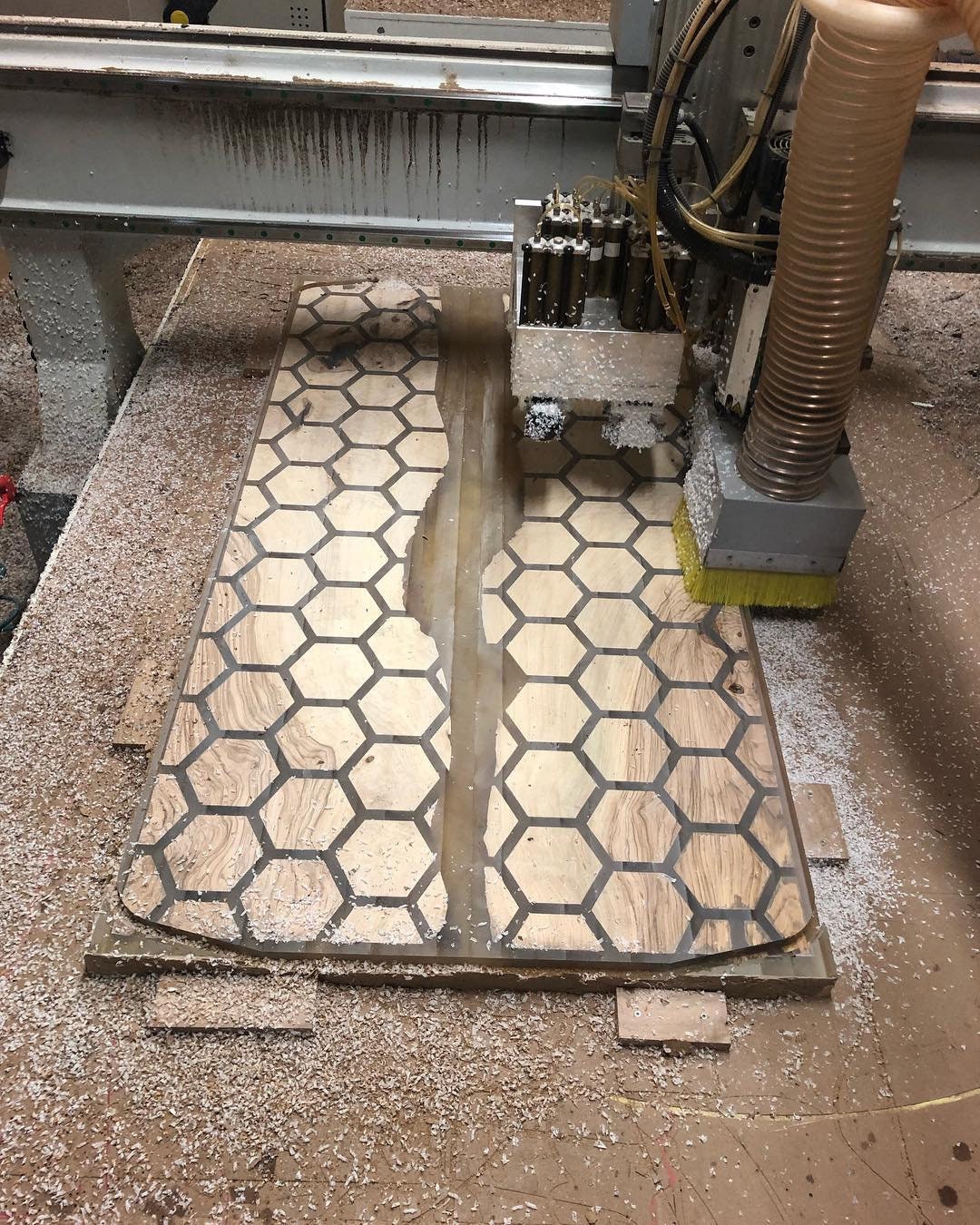 Transparent Honeycomb Hexagon Cut Epoxy Dining Table, Wooden Epoxy ...