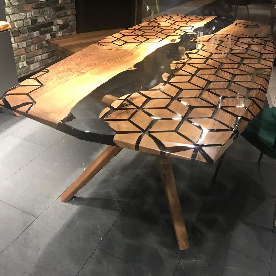 Handmade Special Design Epoxy Table Made to Order, Live Edge Epoxy Desk ...