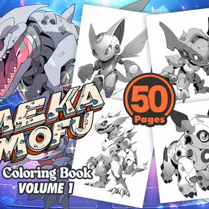 Meka Mofu Coloring Book Vol 1, 50 Printable Pages, Instant Download, 8 ...