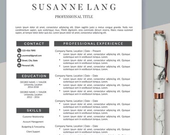 Teacher 1 & 2 Page Resume Template Design With Matching Cover Letter on ...