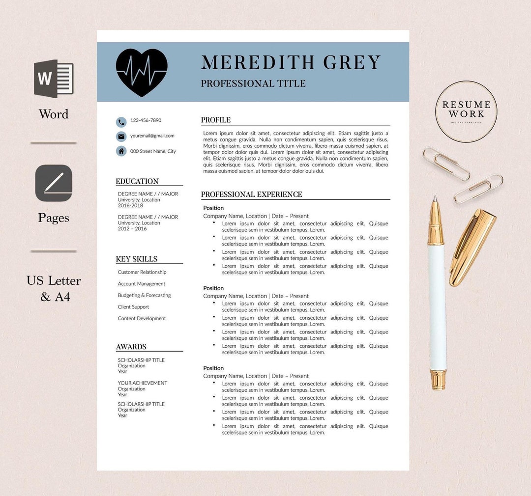 Nurse Resume Template, RN Resume Template, Registered Nurse Resume ...