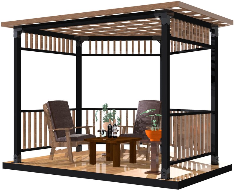 4x4 Partial Hexagon Pergola/gazebo DIY Kit Easy Outdoor Project - Etsy