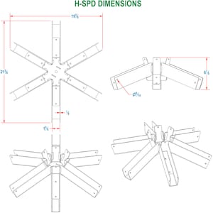 DIY Heavy Duty Iron Hexagon 6-way Spider Bracket Kit - Craft Your Own ...