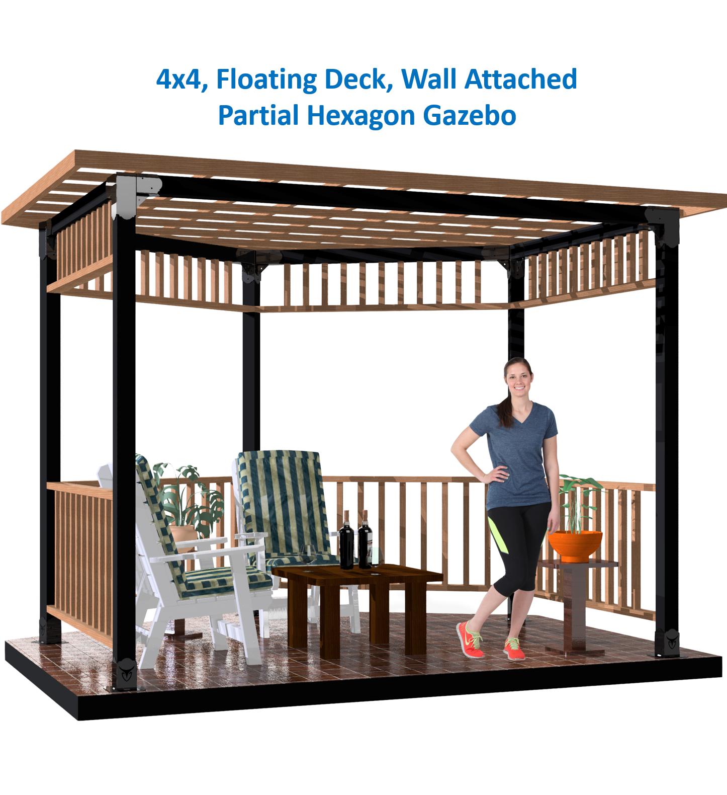 4x4 Partial Hexagon Pergola/gazebo DIY Kit Easy Outdoor Project - Etsy