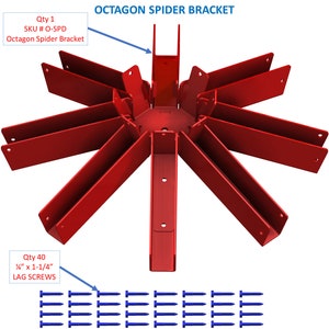 DIY Heavy Duty Iron Octagon 8-way Spider Bracket Kit - Craft Your Own ...