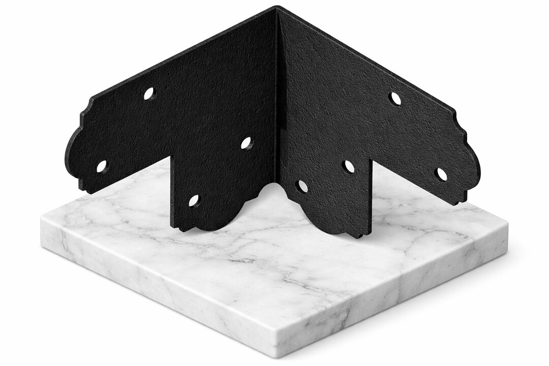 4X4 Structural 90 Degree Corner Connector Timber Frame Bracket - 3/16 ...